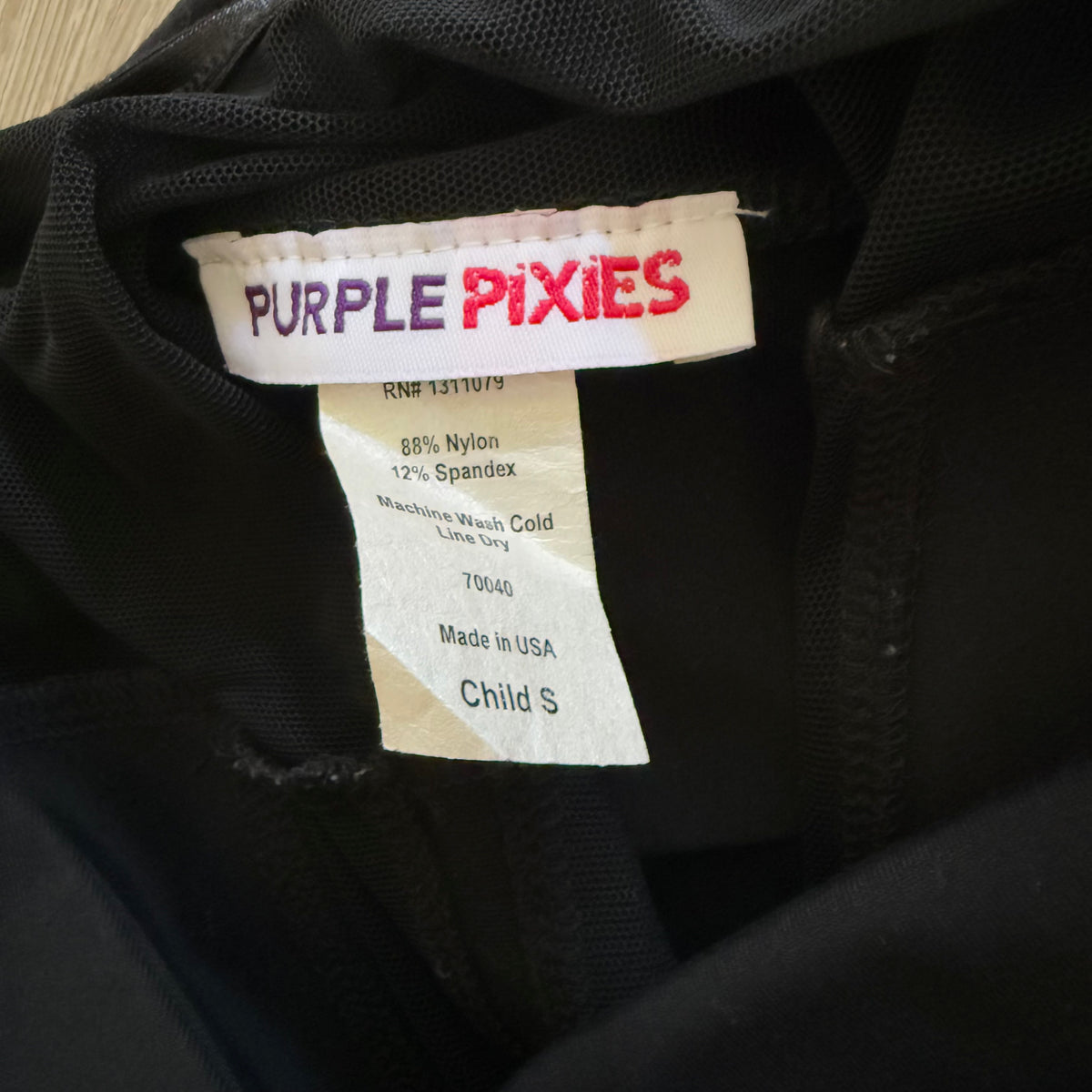 Purple Pixies, Mesh Back Fifi Leotard in Black, CS Child 6/7 - Final S ...